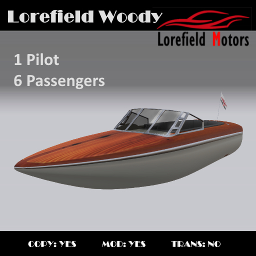 Second Life Marketplace - Lorefield Speedboat Woody