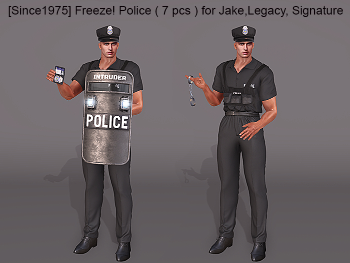 Second Life Marketplace - [Since1975] Freeze! Police ( 7 pcs ) for Jake ...