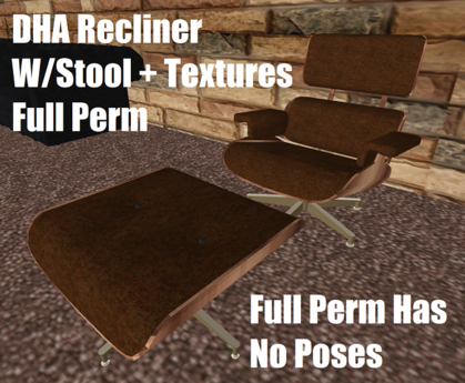 Second Life Marketplace - DHA Recliner W/Stool + Textures Full Perm(Box)