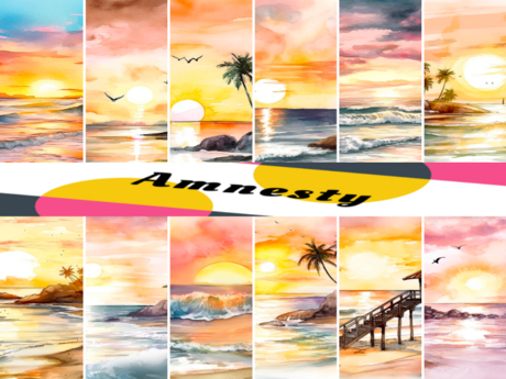 Second Life Marketplace - Beach Sunset Backdrops 1024X1024 "BOXED"