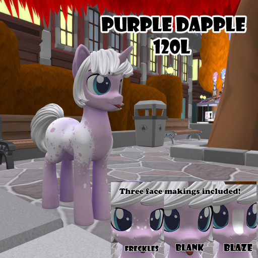Second Life Marketplace - Open pony skin- Purple dapple