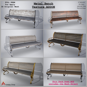 Second Life Marketplace - Full Perm Metal Bench Textures ADDON