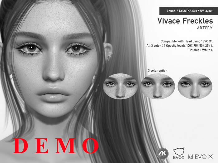 Second Life Marketplace - [ DEMO] ARTERY // Vivace Freckles ( Evo X UV ...
