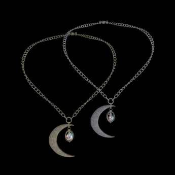 Second Life Marketplace - Crescent Moon with Caged Nebula Necklace {OS}