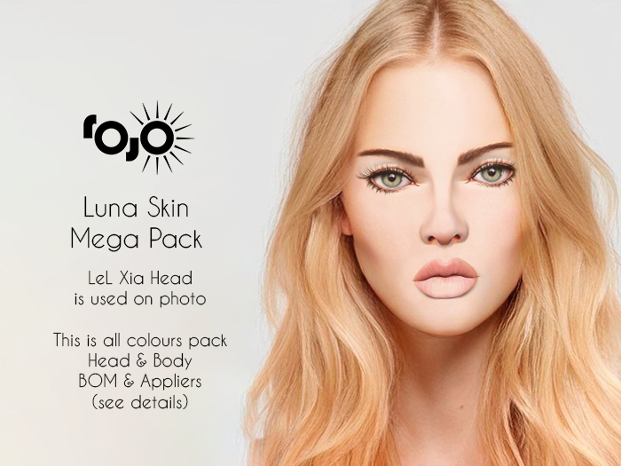 Second Life Marketplace - *** rojo *** Luna Skin MEGA FATPACK BOM heads ...