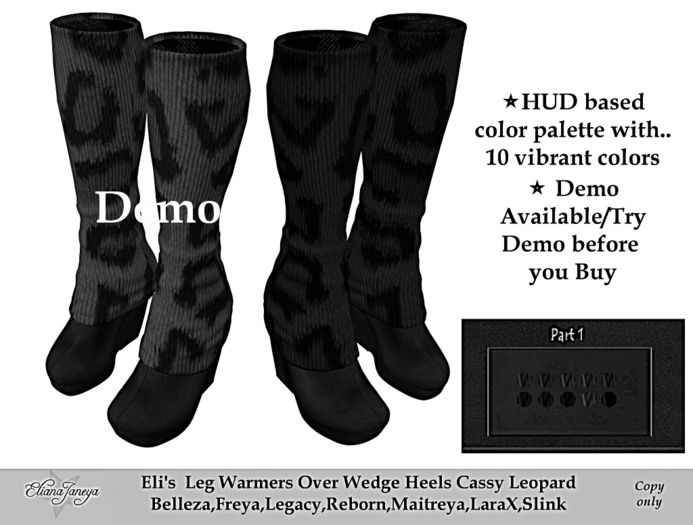 Second Life Marketplace - Eli's Leg Warmers Over Wedge Heels Cassy ...