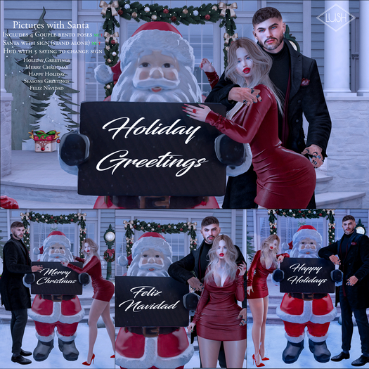 Second Life Marketplace - Lush Poses - Pictures with Santa - Couple ...