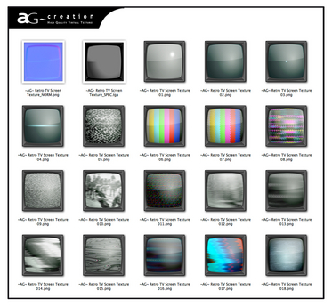 Second Life Marketplace - ~AG~ Creation ~ Retro TV Screen Textures Full ...