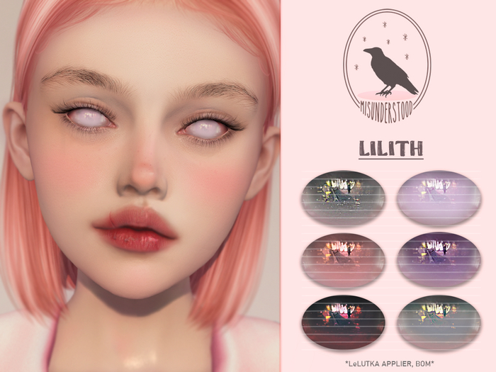 Second Life Marketplace - Misunderstood. Lilith Eyes (Lelutka applier, Bom)