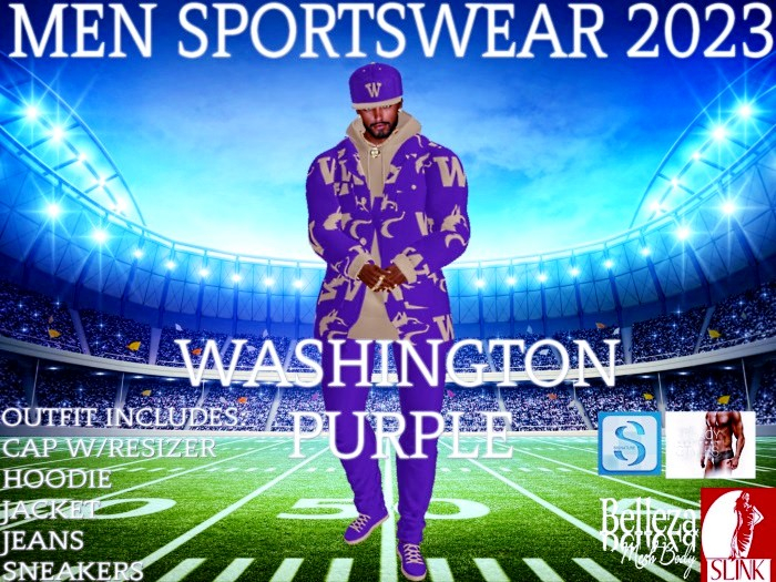 Second Life Marketplace - (SG) Men Sportswear Washington Purple