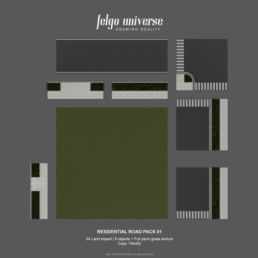 Second Life Marketplace - FELGO Universe // Residential road pack 01
