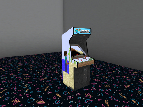 Second Life Marketplace - Playable Arcade Cabinet - Paper "Block Game"