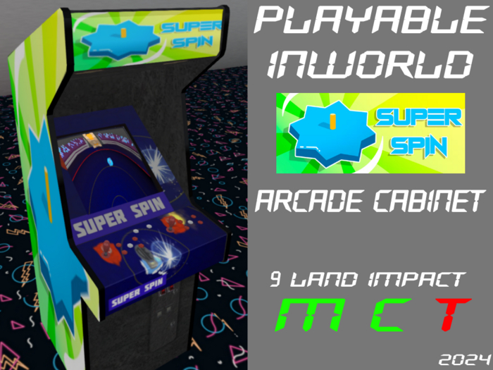 Second Life Marketplace - Playable Arcade Cabinet - Super Spin