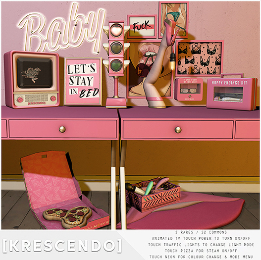 Second Life Marketplace [kres] Lewd Lounge Table Pink