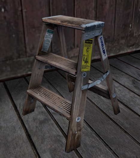 Second Life Marketplace - MESH Wooden Step Ladder
