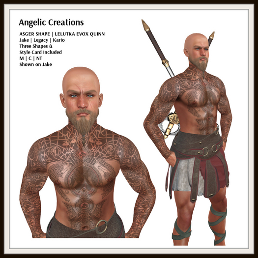Second Life Marketplace - Asger Shape & Style Card for Lelutka EvoX 3.1 ...