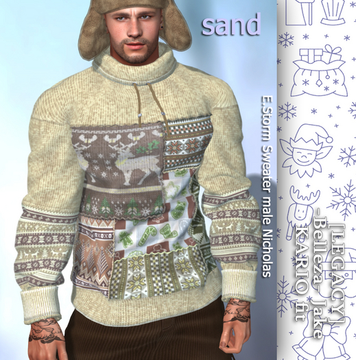 Second Life Marketplace - E.Storm Sweater male Nicholas sand