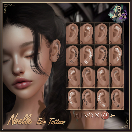 Second Life Marketplace - Loa - Noelle Ear Tattoos ~LeLutka EVO X~ [BOM]