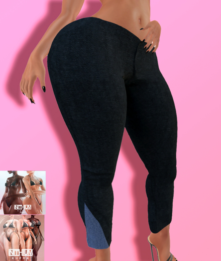 Second Life Marketplace - SiK Button Free Doll Denims Black - Kupra, Kups