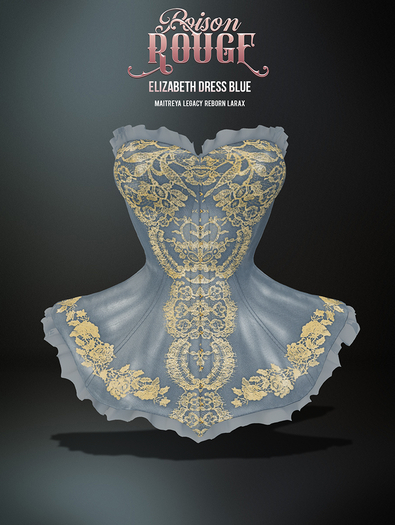 Second Life Marketplace - POISON ROUGE Elizabeth Dress Blue