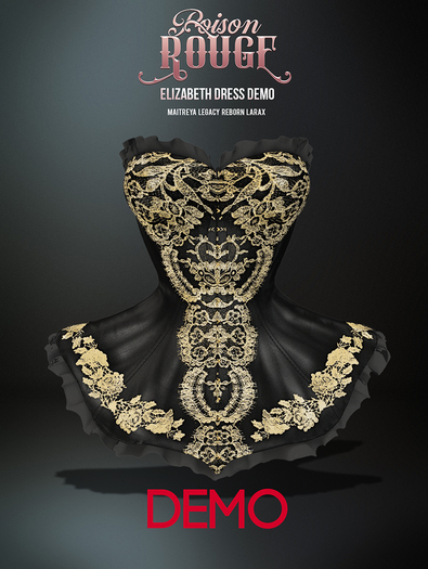 Second Life Marketplace - POISON ROUGE Elizabeth Dress DEMO