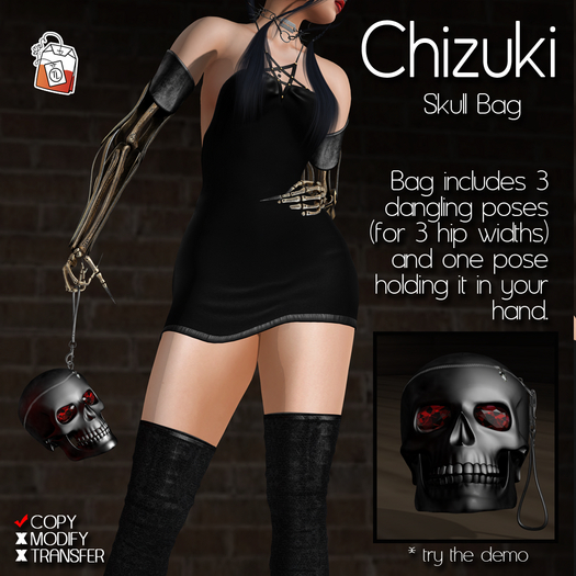 Second Life Marketplace - ~TL~ DEMO Chizuki Skull Bag