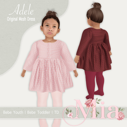 Second Life Marketplace - Mia Bebe TODDLER/YOUTH/TD Adele Dress - Fatpack