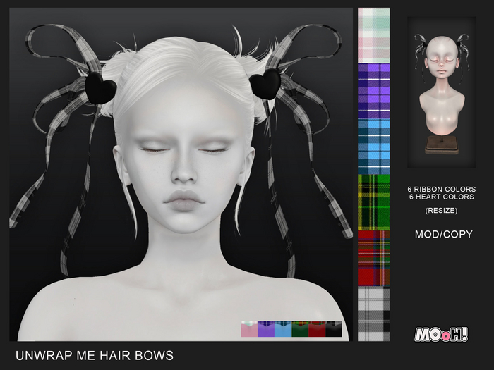 Second Life Marketplace - MOoH! Unwrap me hair bows (Add)