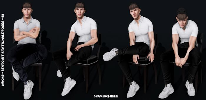 Second Life Marketplace - WRONG - BENTO SIT STATIC MALE POSES - 83