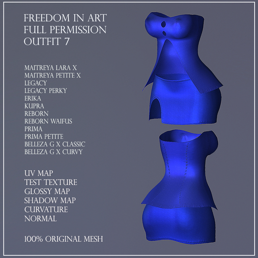 Second Life Marketplace - Freedom in Art - Full perm Outfit 7