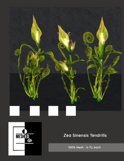 Second Life Marketplace - MeshedUp: Zea Sinensis Tendrills Pack