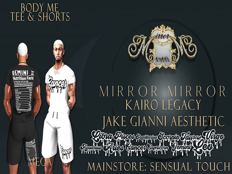 Second Life Marketplace - ~MM~ BODY ME TEE & SHORTS WHITE TAURUS