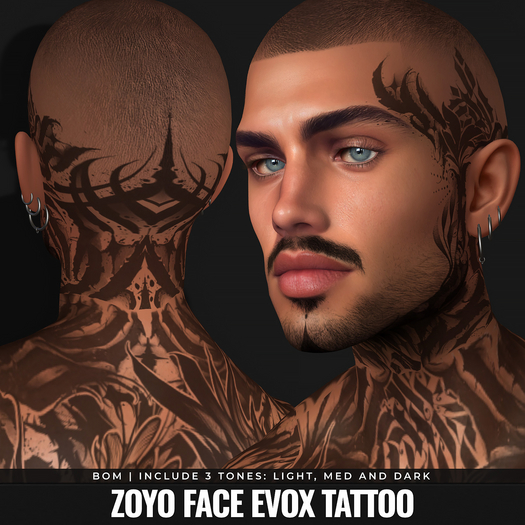 Second Life Marketplace - [BL] Zoyo tattoos face EVOX