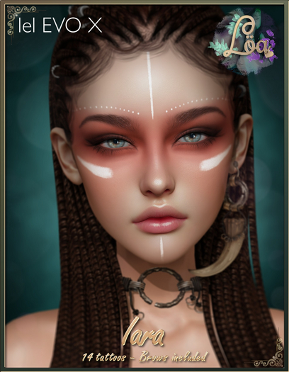 Second Life Marketplace - ::Loa:: Iara Face Paint ~LeLutka EVO X~ [BOM]