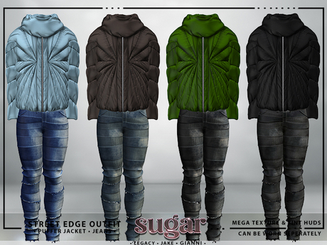 Second Life Marketplace - [sugar] Street Edge Outfit [FAT PACK] TEXTURE ...