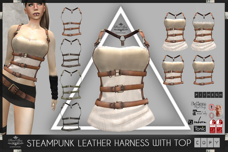 Second Life Marketplace - PIXEL BOX - Steampunk Leather Harness With ...