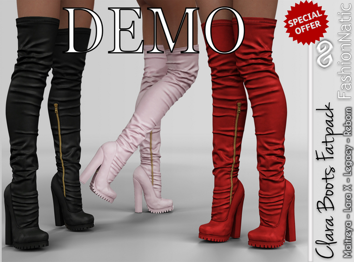 Second Life Marketplace - Demo Boots Clara Fatpack - FashionNatic