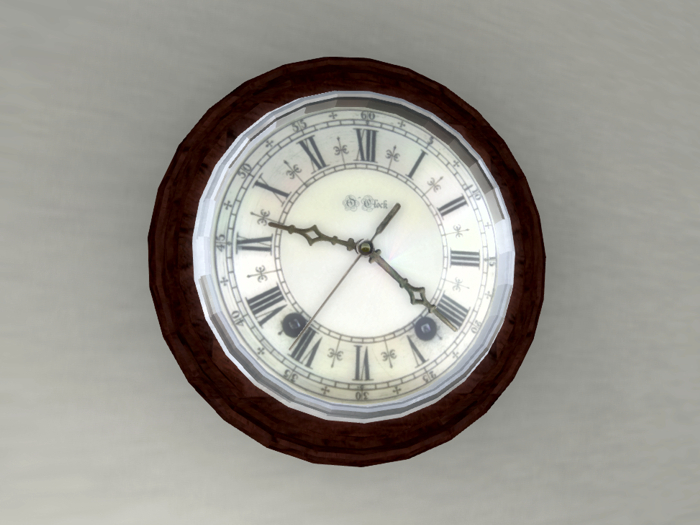 Second Life Marketplace - Wall Clock Vintage. Mod. Silver