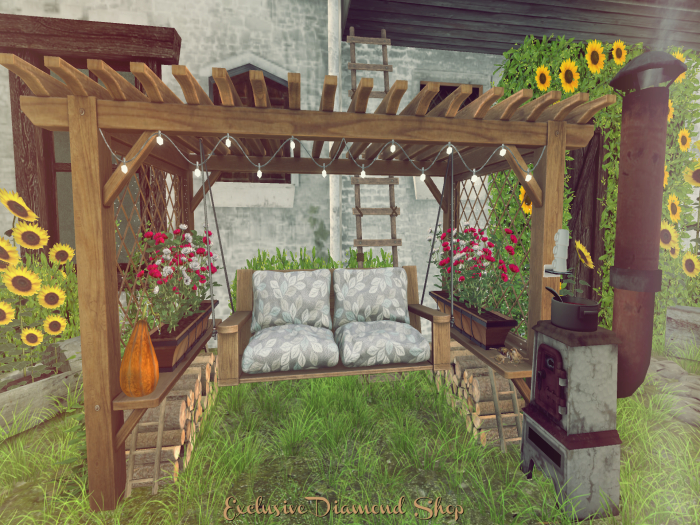 Second Life Marketplace - The Pergola Swing ( Cuddle / Slow Dance )