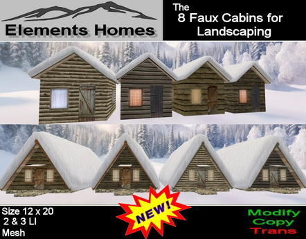 Second Life Marketplace - Faux Cabins for Landscaping