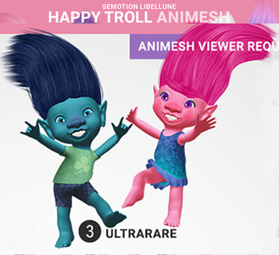 Second Life Marketplace - SEmotion Libellune Happy Troll Animesh #3 ...