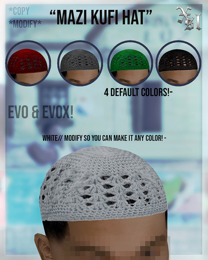Second Life Marketplace - X// Mazi Kufi Hat