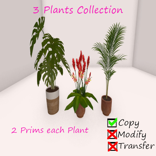 Second Life Marketplace - !!*~VendettA StyleZ~*!! 3 Plants Collection