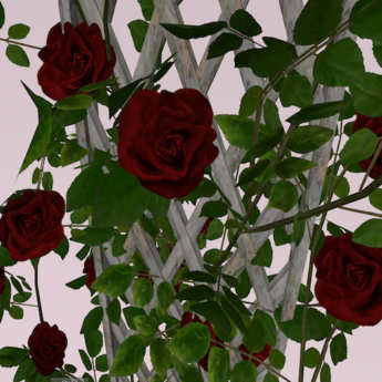 Second Life Marketplace - Song's Red Rose Trellis in Urn
