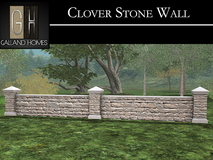 Second Life Marketplace - Clover Stone Wall by Galland Homes