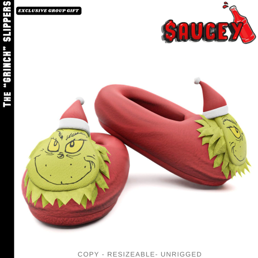Second Life Marketplace - $aucey-Grinch Slippers (Group Gift)