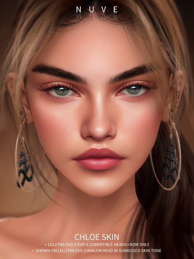 Second Life Marketplace - Nuve. Chloe Fantasy skin DEMO - Lelutka Evo X