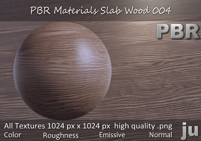 Second Life Marketplace - JU PBR Materials Slab Wood 004 Full Perm