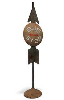 Second Life Marketplace - Sim Clutter - Bus Stop Sign - Rustic