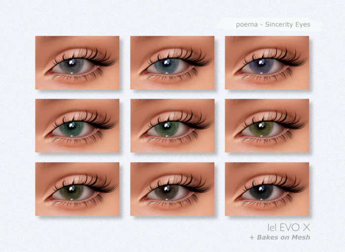 Second Life Marketplace - poema - Sincerity Eyes (wear to unpack)